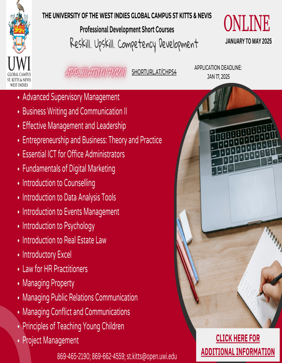 Local Programmes (St. Kitts & Nevis) | UWI Global Campus